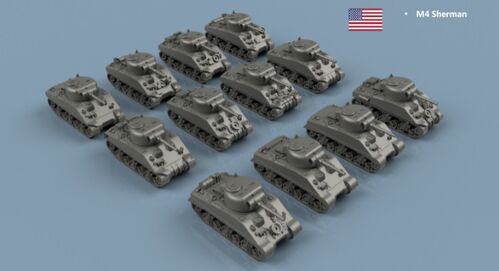 L'Arsenal 2.0 3D700407 M4A1 Sherman 76mm HVSS - 3D printing (10 pcs)