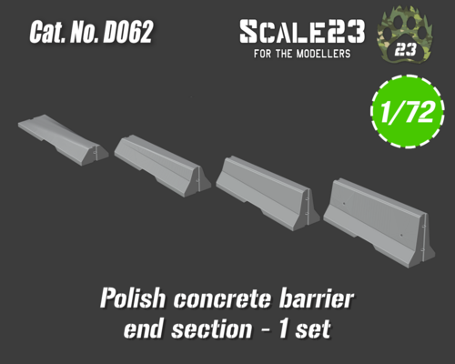 Scale23 72-D062 Polish concrete barrier U-14b ending section - 1 set