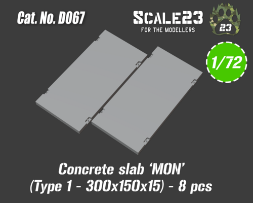 Scale23 72-D067 Concrete slab 'MON' (Type 1 - 300x150x15) - 8 pcs