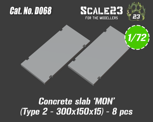 Scale23 72-D068 Concrete slab 'MON' (Type 2 - 300x150x15) - 8 pcs