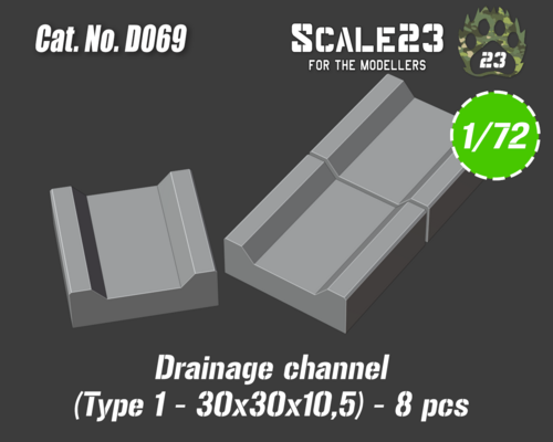 Scale23 72-D069 Drainage channel (Type 1 - 30x3010,5) - 8 pcs