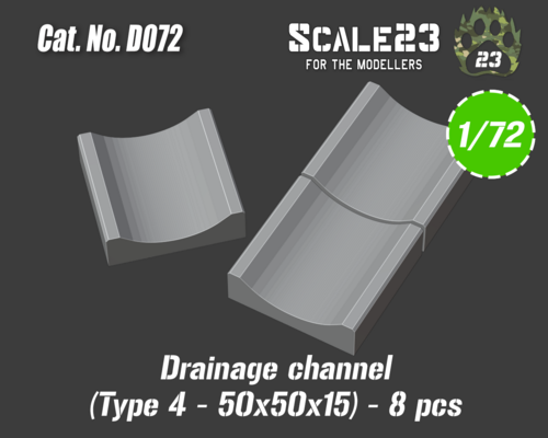Scale23 72-D072 Drainage channel (Type 4 - 50x50x15) - 8 pcs