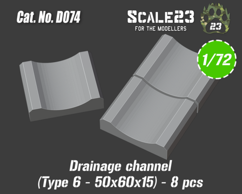Scale23 72-D074 Drainage channel (Type 6 - 50x60x15) - 8 pcs