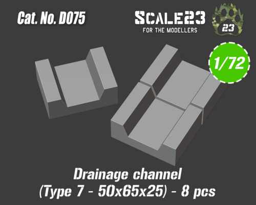 Scale23 72-D075 Drainage channel (Type 7 - 50x65x25) - 8 pcs