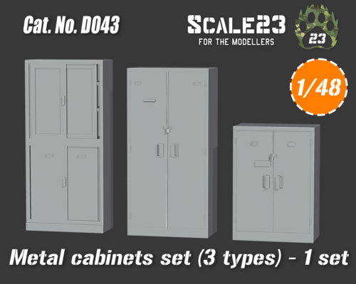 Scale23 48-D043 Metal cabinets set (3 types) - 1 set