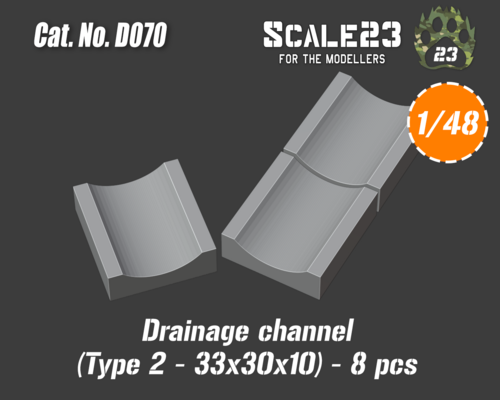 Scale23 48-D070 Drainage channel (Type 2 - 33x30x10) - 8 pcs