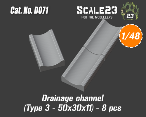 Scale23 48-D071 Drainage channel (Type 3 - 50x30x11) - 8 pcs