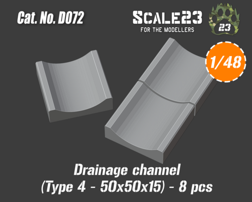 Scale23 48-D072 Drainage channel (Type 4 - 50x50x15) - 8 pcs