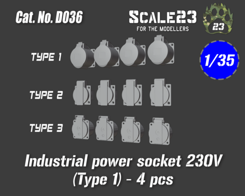 Scale23 35-D036 Industrial power socket 230V (Type 1) - 4 pcs
