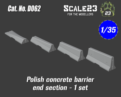 Scale23 35-D062 Polish concrete barrier U-14b ending section - 1 set