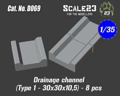 Scale23 35-D069 Drainage channel (Type 1 - 30x3010,5) - 8 pcs