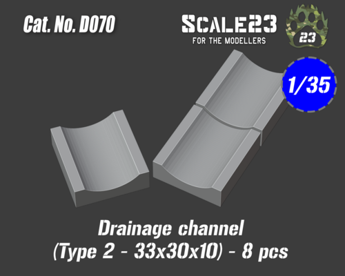 Scale23 35-D070 Drainage channel (Type 2 - 33x30x10) - 8 pcs