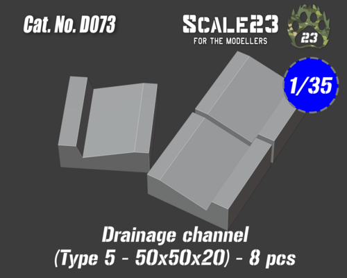 Scale23 35-D073 Drainage channel (Type 5 - 50x50x20) - 8 pcs