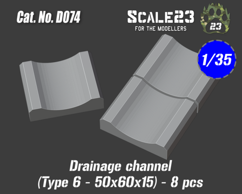 Scale23 35-D074 Drainage channel (Type 6 - 50x60x15) - 8 pcs