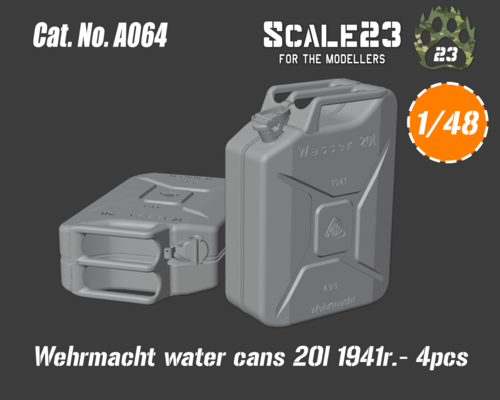Scale23 48-A064 Wermacht water cans 20l 1941r. 20l - 4pcs