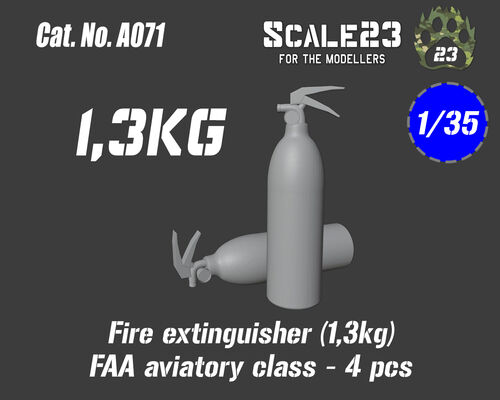 Scale23 35-A071 Fire extinguisher (1,3kg) FAA aviatory class - 4 pcs