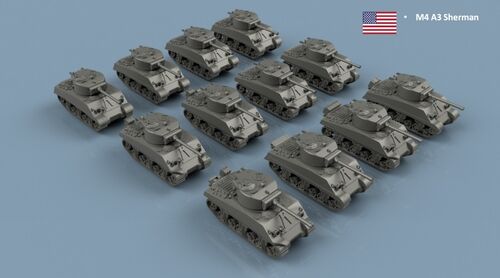 L'Arsenal 2.0 3D700383 M4A3 Sherman Early - 3D printing (10 pcs)