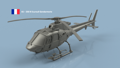L'Arsenal 2.0 3D700254 AS-350 B Ecureuil Gendarmerie - 3D printed (4 helicopters)
