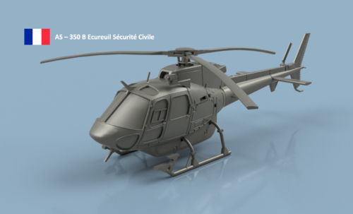 L'Arsenal 2.0 3D700255 AS-350 B Ecureuil Securite Civile - 3D printed (4 helicopters)