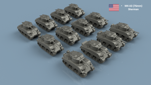 L'Arsenal 2.0 3D400383 M4A3 Sherman Early - 3D printing (10 pcs)
