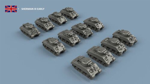 L'Arsenal 2.0 3D144389 British Sherman III Early - 3D printing (5 pcs)