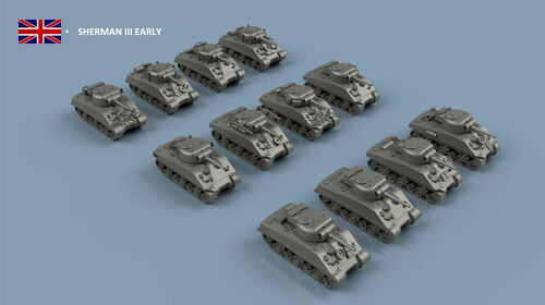 L'Arsenal 2.0 3D100389 UK Sherman III Early x6 - 3D Printed