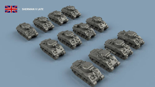 L'Arsenal 2.0 3D100392 UK Sherman V Late x6 - 3D Printed