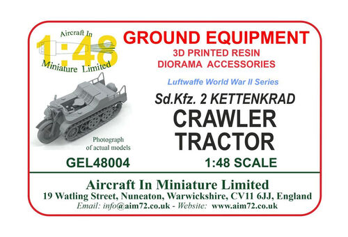 Aircraft In Miniature Ltd GEL48004 Sd Kfz. 2 Kettenkrad - Luftwaffe WWII Half-track Tractor 3D-printed