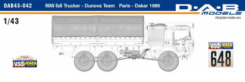 DAB Models 43-042 MAN 6x6 Trucker - Dunova Team, Paris - Dakar 1986