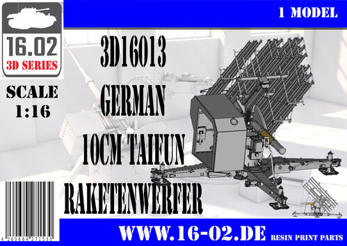 Custom scale 3D16013 German 10cm Taifun Raketenwerfer