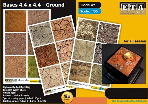 ETA DIORAMA ACCESSORIES 49 Bases 4,2cm x 4.2cm - Ground Part 2