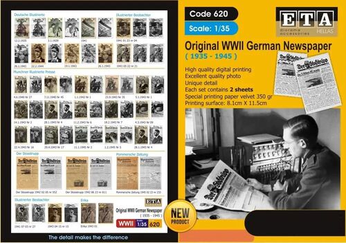 ETA DIORAMA ACCESSORIES 620 Original German WWII Newspapers (1935 - 1945) - cover