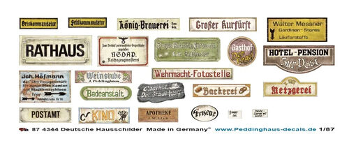 Peddinghaus-Decals 4344 German Commercial Signs For Houses