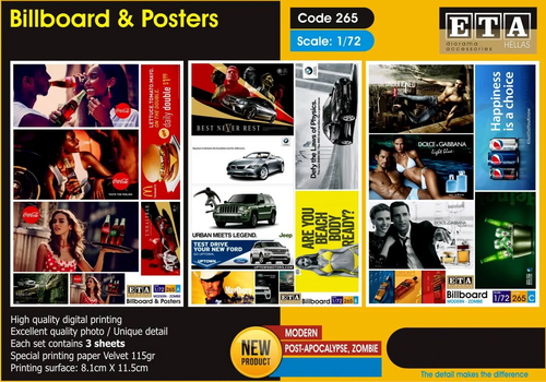 ETA DIORAMA ACCESSORIES 265 Billboards & Posters