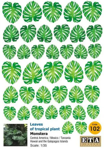 ETA DIORAMA ACCESSORIES 102 Leaves of Tropical Plant / Monstera