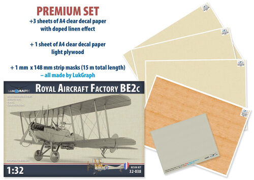 Lukgraph 32-038PRM Royal Aircraft Factory Be.2c Premium Set