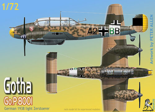 Unicraft 72130 Gotha Go.P.8001 - German 1938 Light Zerstoerer (Unicraft kits do not include decals)