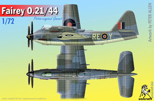 Unicraft 72132 Fairey O.21/44 - Piston Engined Gannet (Unicraft kits do not include decals)
