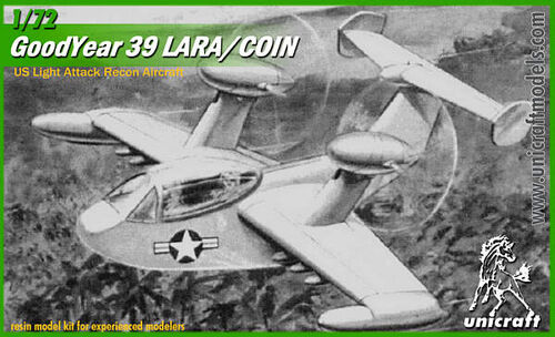 Unicraft 72136 Goodyear 39 LARA/COIN - US Light Armed Reconnaissance Aircraft (Unicraft kits do not include decals)