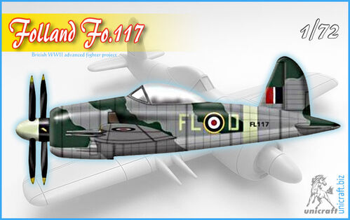 Unicraft 72145 Folland Fo.117 - British Advanced Fighter Project (Unicraft kits do not include decals)