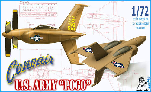 Unicraft 72151 Convair US Army 'POGO' - VTOL Two-Seat Aircraft (Unicraft kits do not include decals)