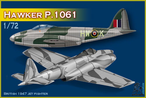 Unicraft 72167 Hawker P.1061 - British 1947 Twin Jet Fighter (Unicraft kits do not include decals)