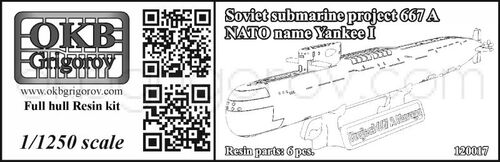 OKB Grigorov N120017 Soviet Submarine Project 667 A Navaga (NATO Name Yankee I)