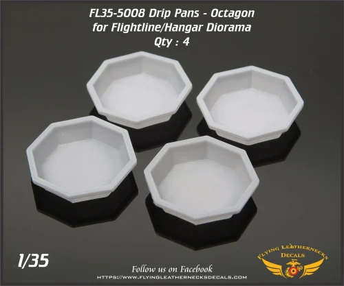 Flying Leathernecks 35-5008 Drip Pans - Octagon for Flightline / Hangar Diorama (3D-Printed)