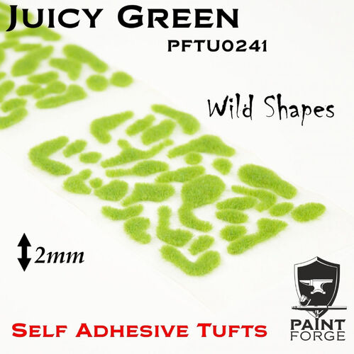Paint Forge PFTU0241 Juicy Green Wild Shapes 2 mm - Self Adhesive Tufts
