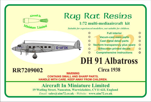 Aircraft In Miniature Ltd RR7209002 de Havilland DH.91 Albatross