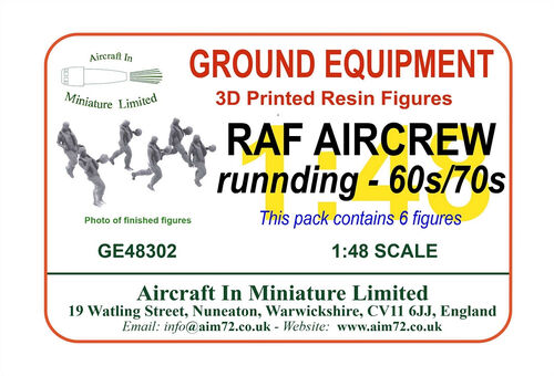 Aircraft In Miniature Ltd GE48302 RAF Aircrew - Running - 60s/70s - (6 figures)
