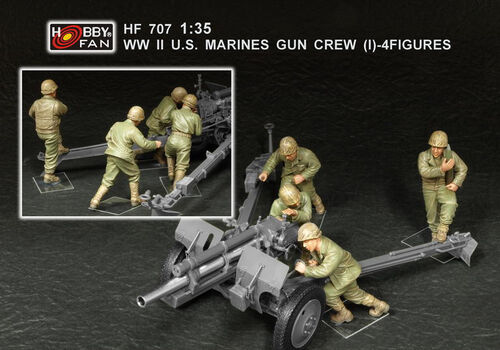 Hobby Fan HF707 US WWII Marines Infantry - Gun Crew Set 1 (4 figures)