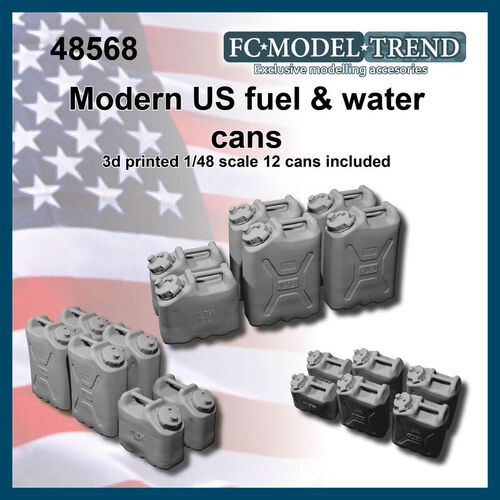 FC ModelTrend 48568 Modern US Fuel And Water Cans (12pcs)