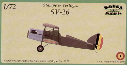 Omega Models 72302 Stampe & Vertongen SV-26 with Belgium Decals
